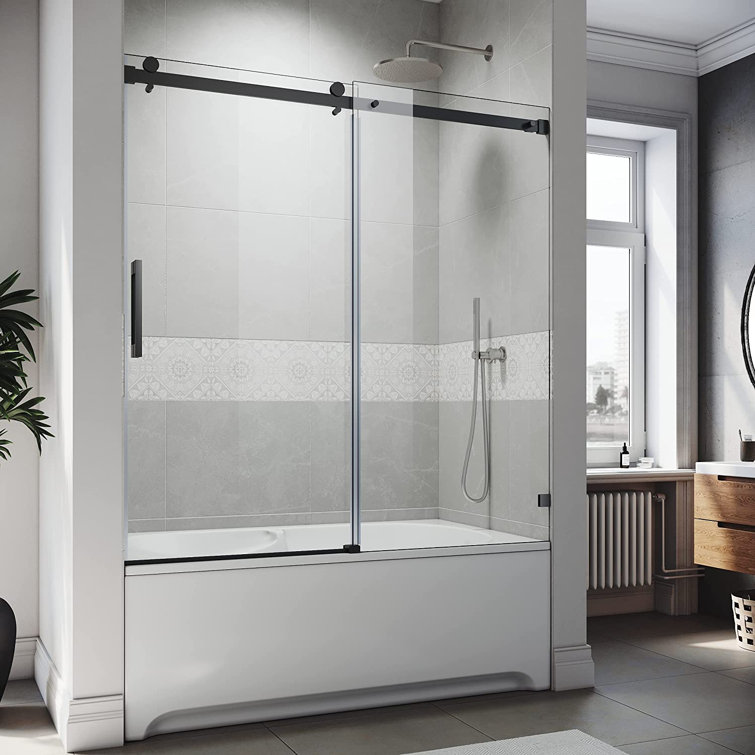VTI 58" - 60" W x 72" H Door Opening Frameless Shower Door | Wayfair